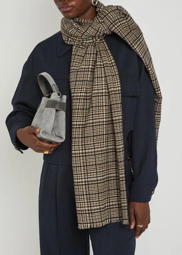 Brunello Cucinelli Houndstooth Cashmere Scarf