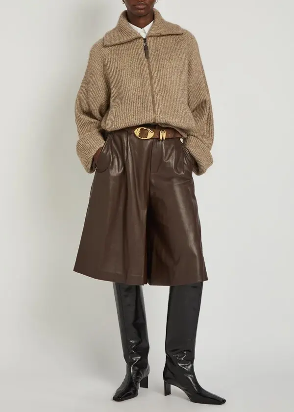 Brunello Cucinelli Metallic-knit Cashmere-blend Cardigan