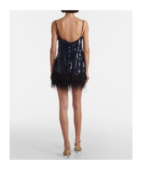 Johanna Ortiz Feather-trimmed Sequined Minidress