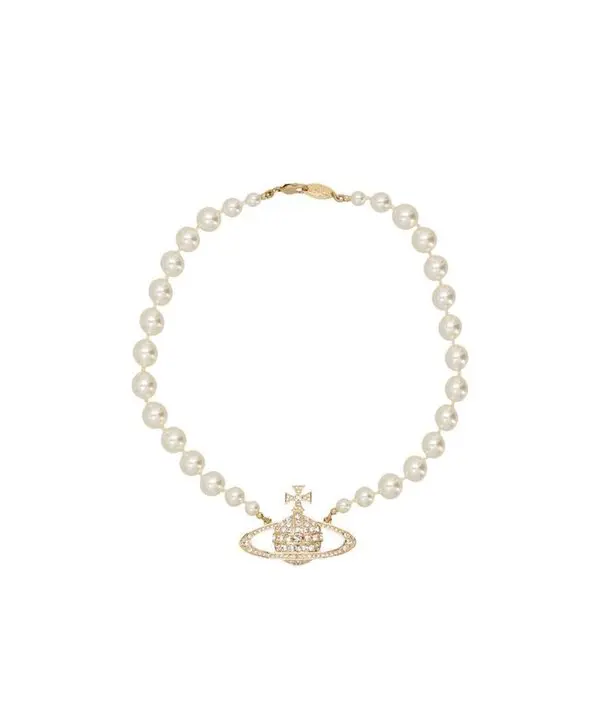 VIVIENNE WESTWOOD Pearl Embossed Necklace - Yellow