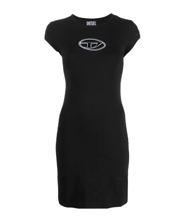DIESEL® Ribbed Knit Dress With Embroidered Logo