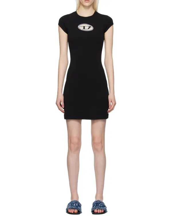 DIESEL® Ribbed Knit Dress With Embroidered Logo