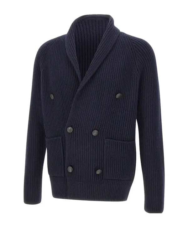 GRAN SASSO Shawl Collar Cardigan - Blue