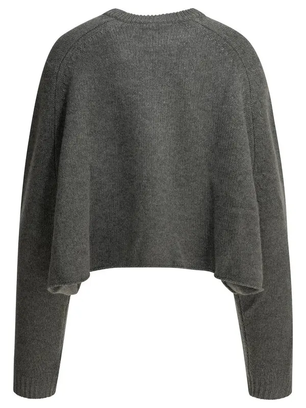 LISA YANG Cropped Crew Neck Knitted Sweater