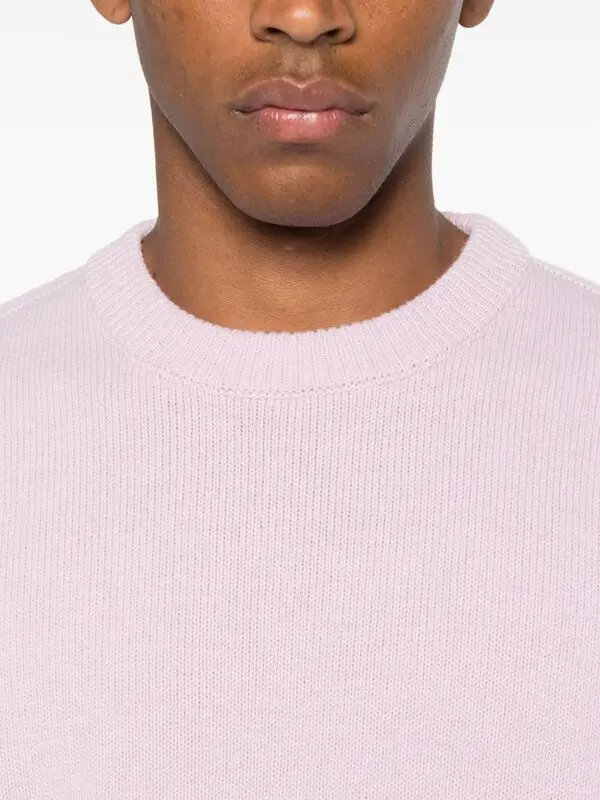 Stone Island Crewneck Jumper With Signature Sleeve Patch - Light Pink
