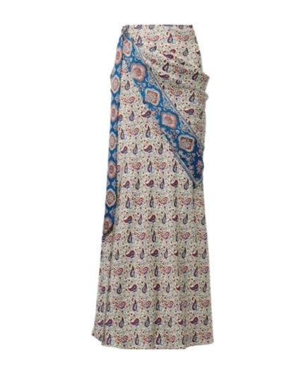 Rabanne Paisley Satin Maxi Skirt