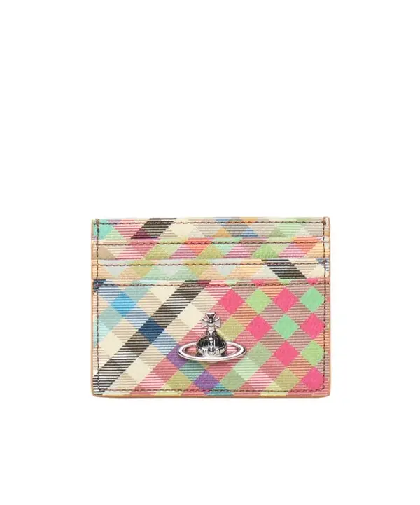 VIVIENNE WESTWOOD Logo Plaque Checked Wallet
