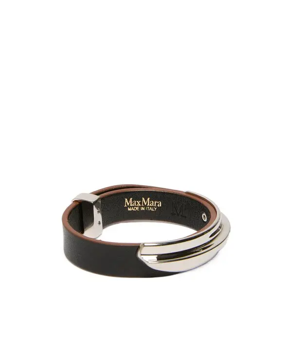 Max Mara Agiate Leather Bracelet - Black