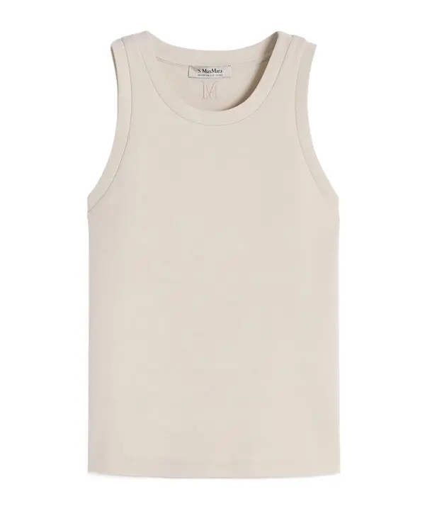 Max Mara Carilina Embroidered-logo Sleeveless Top