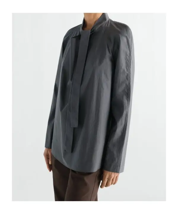 LEMAIRE Ascot Blouse In Washed Cotton Silk