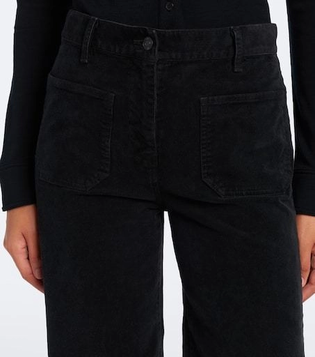 NILI LOTAN Florence Corduroy Wide-leg Pants - Black