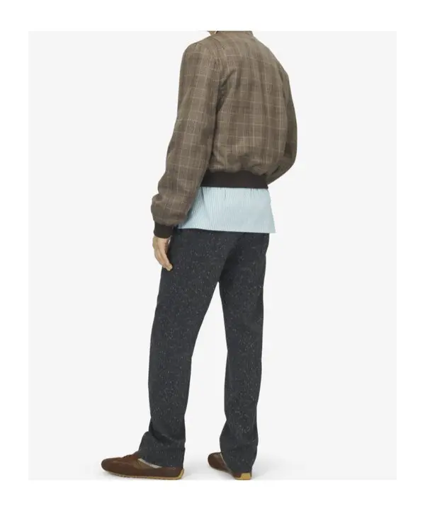 Alexander McQueen Embroidered Check Wool Bomber Jacket