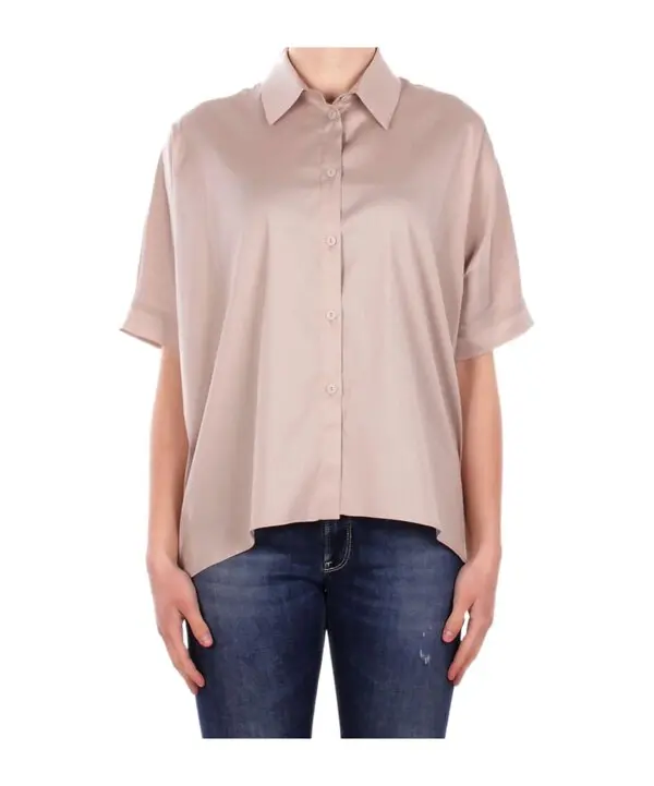 Max Mara Bchpittura Short-sleeved Satin Shirt - Sand-colored
