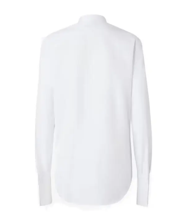 Fendi Slim Fit Poplin Shirt With Embroidered Detail - White