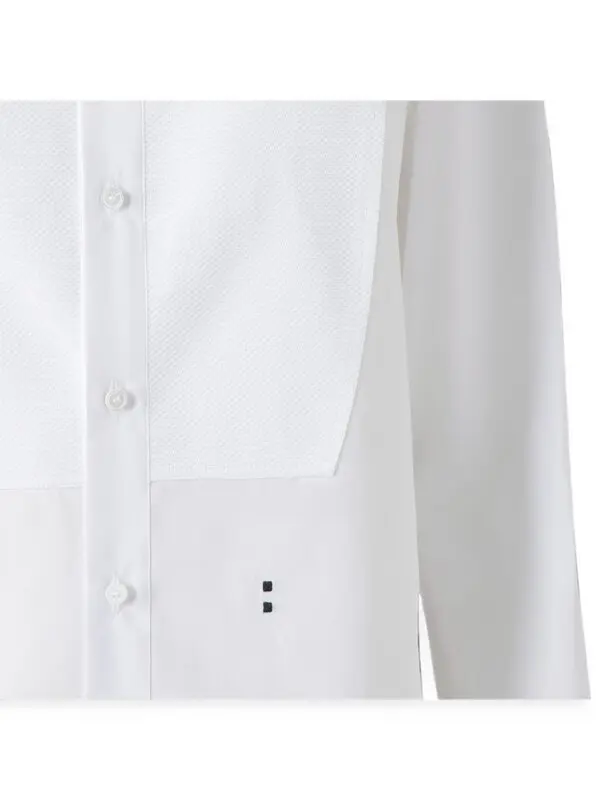 Fendi Slim Fit Poplin Shirt With Embroidered Detail - White