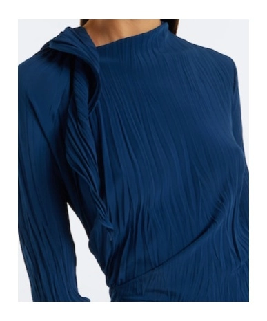 Victoria Beckham Asymmetrical Pleated Midi Dress