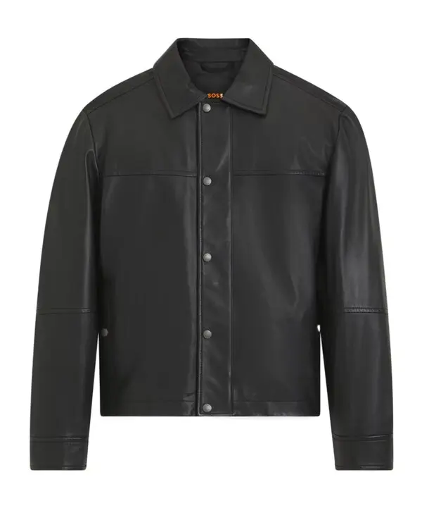 Hugo Boss Leather Press-stud Jacket