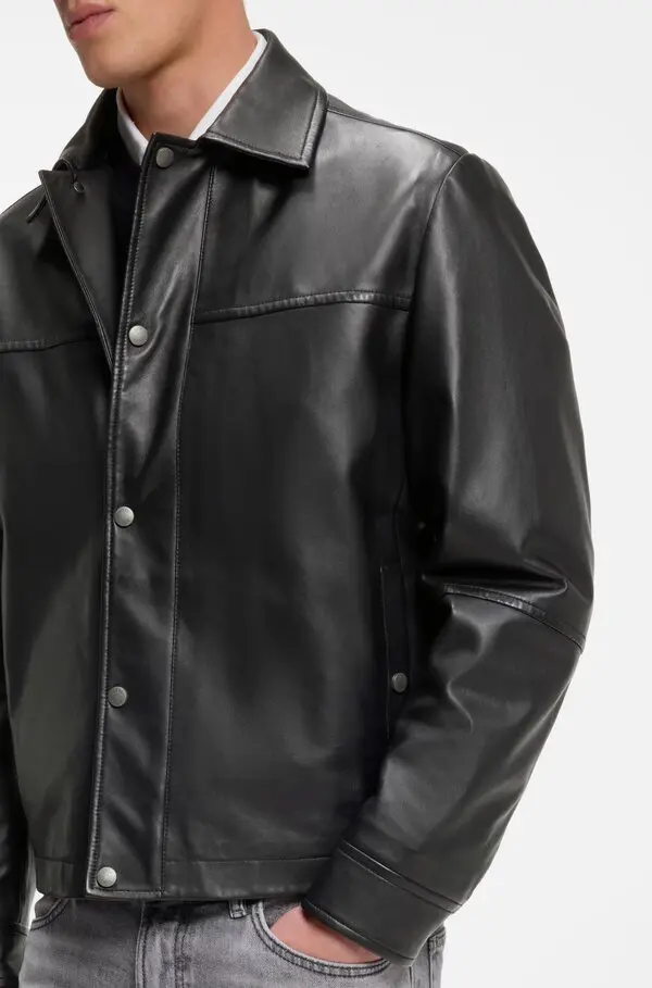 Hugo Boss Leather Press-stud Jacket