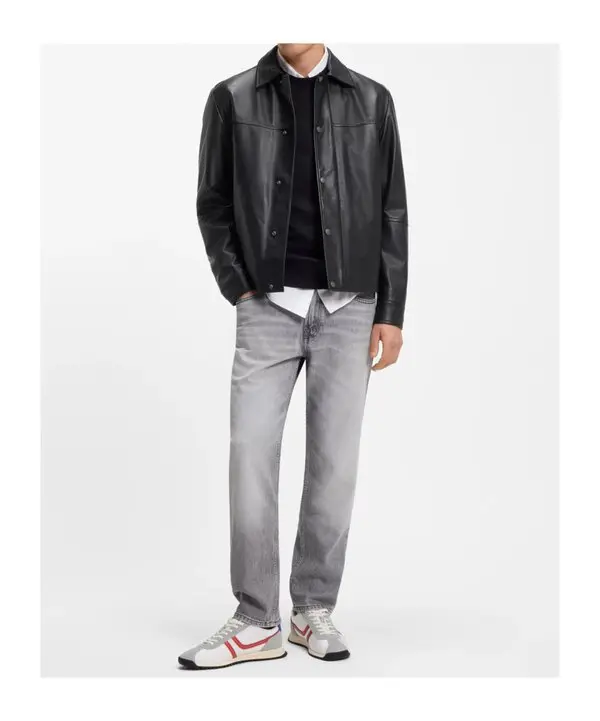 Hugo Boss Leather Press-stud Jacket