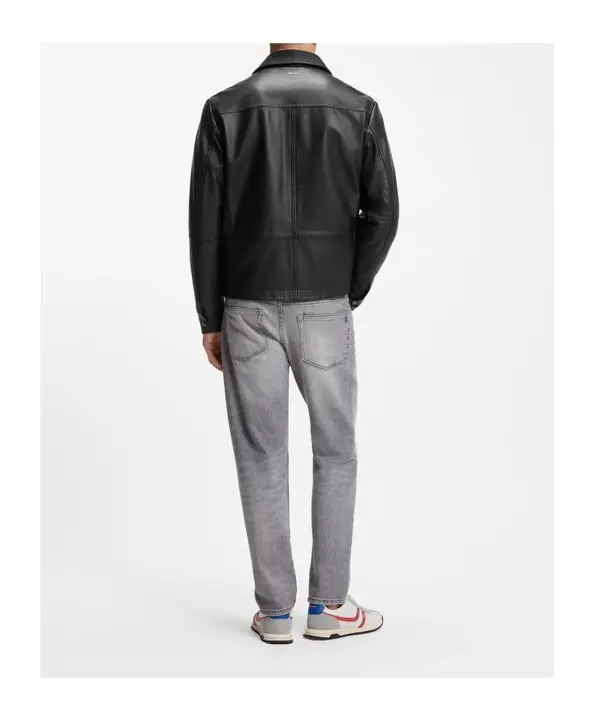Hugo Boss Leather Press-stud Jacket