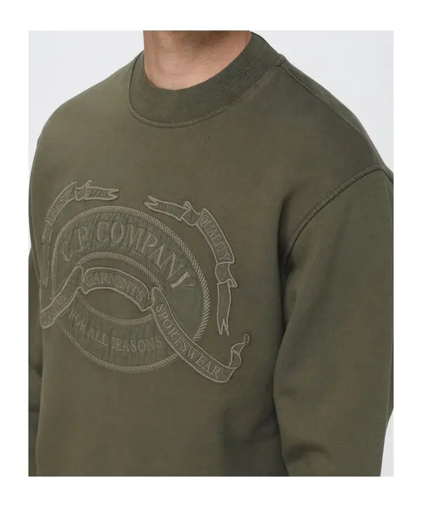 C.P. COMPANY Logo-embroidered Crew-neck Sweatshirt