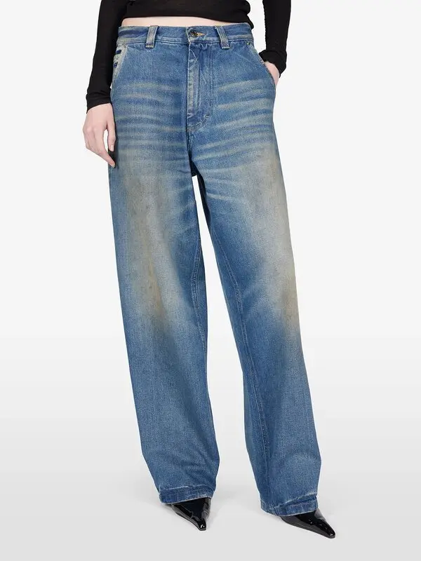 HAIKURE Faded-effect Wide-leg Jeans