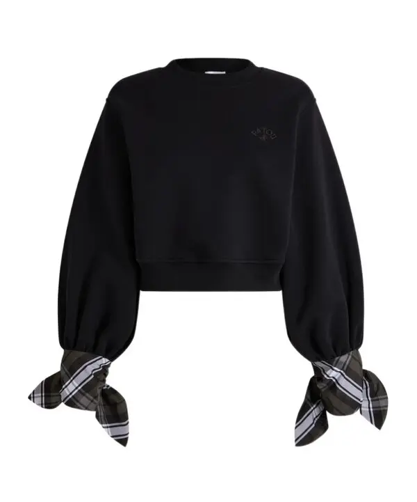 PATOU Cropped Tie-sleeve Sweatshirt