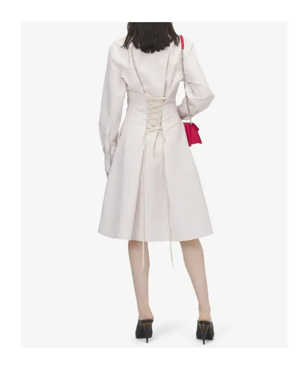 Alexander McQueen Pinstriped Shirt Dress