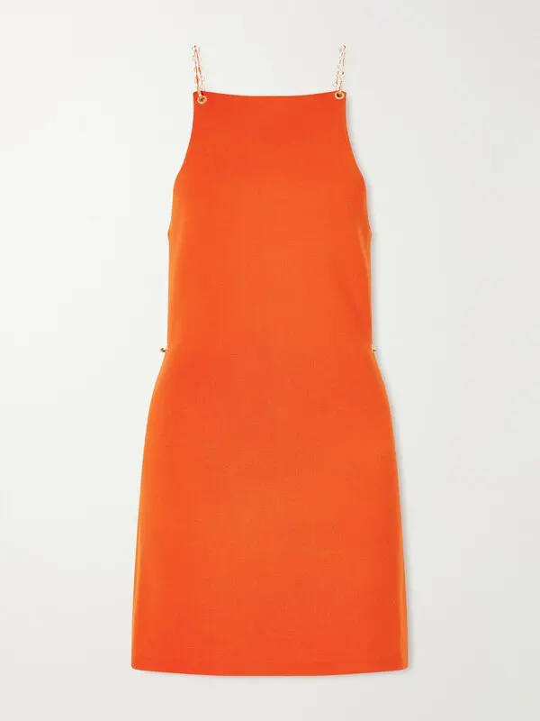 Cult Gaia Melba Open-back Embellished Knitted Mini Dress - Orange
