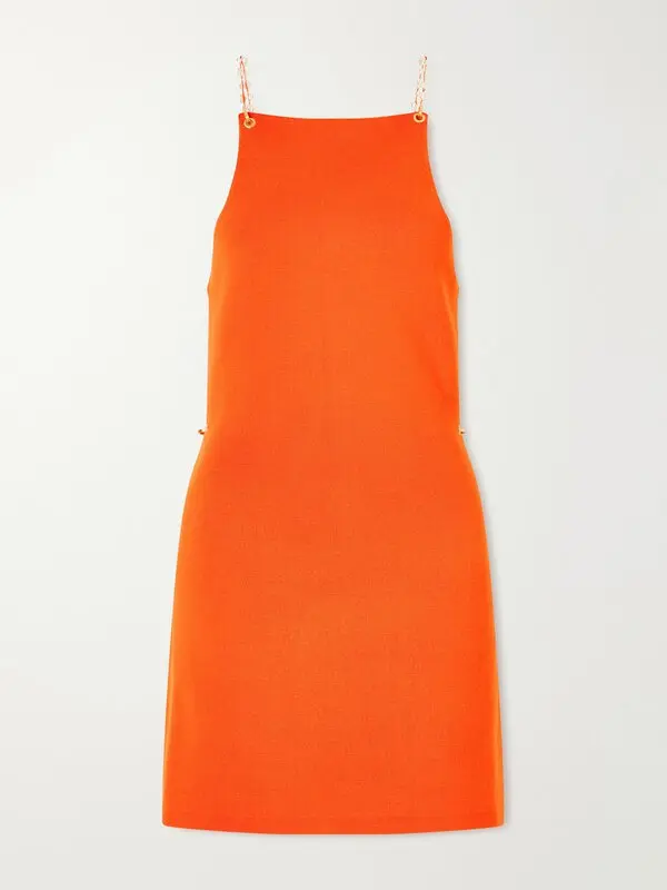 Cult Gaia Melba Open-back Embellished Knitted Mini Dress - Orange
