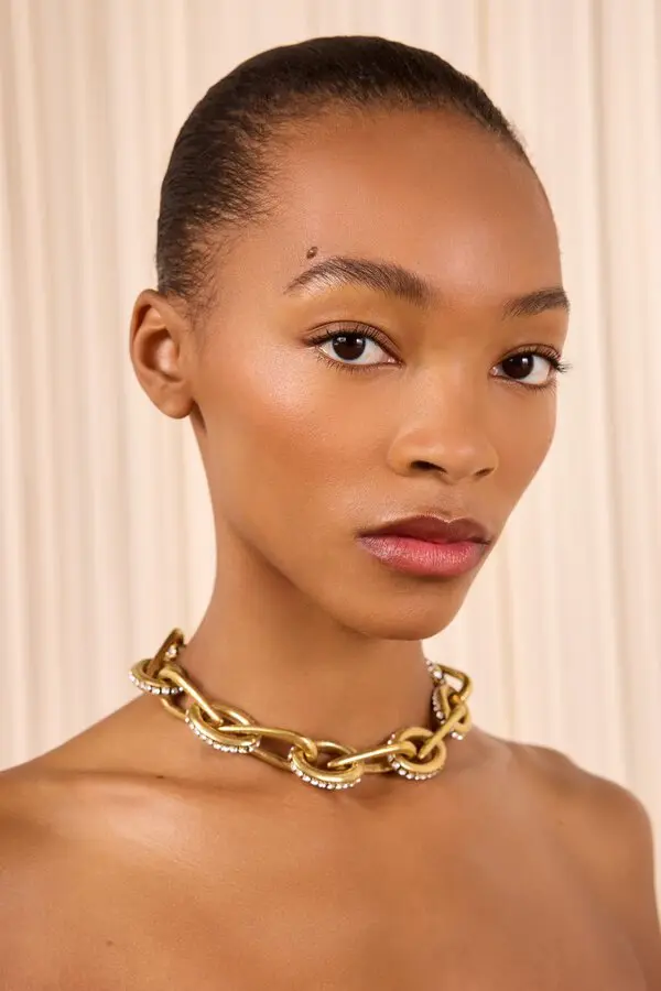 Ulla Johnson Chunky Teardrop Chain Necklace With Pave Detail