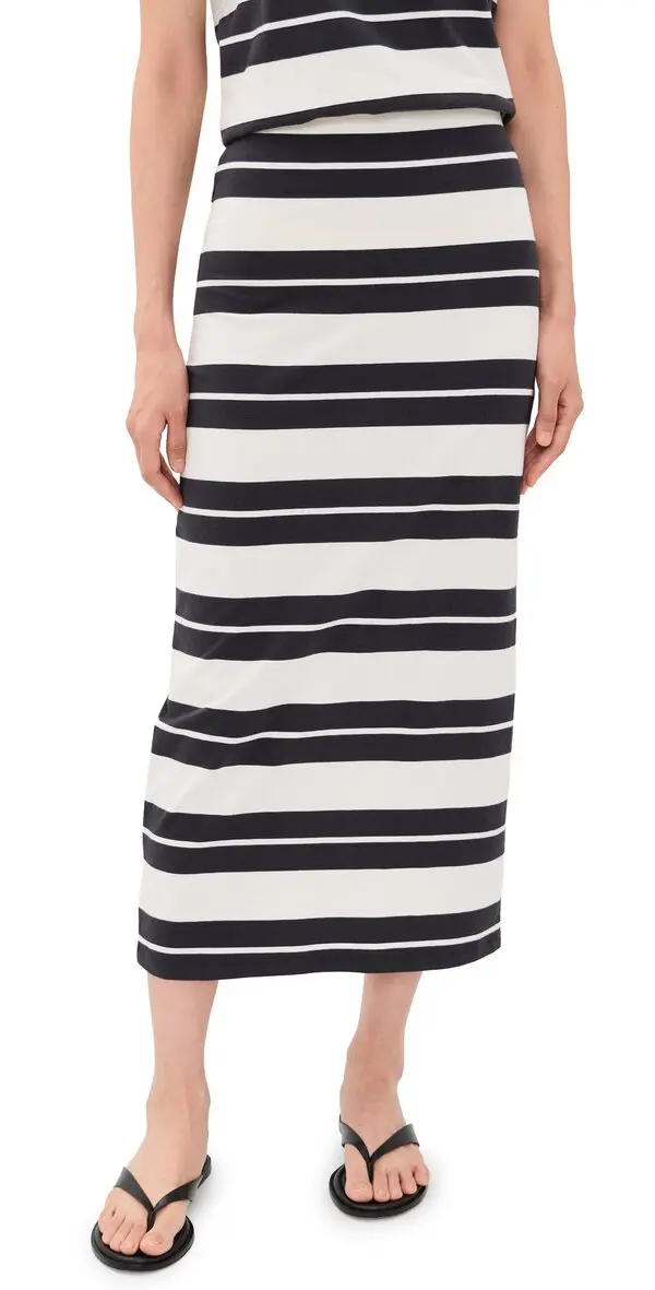 Z Supply Gail Striped Jersey Midi Skirt
