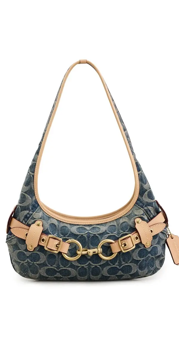 COACH Belted Ergo Signature Jacquard Shoulder Bag 26 - Denim
