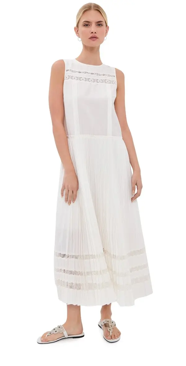3.1 Phillip Lim Pleated A-line Lace Midi Dress