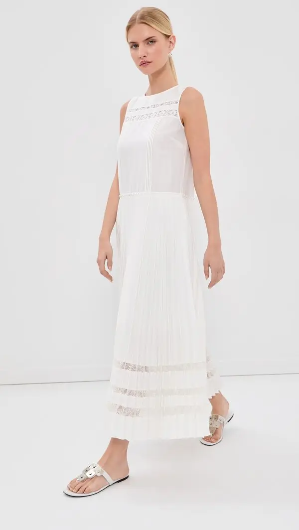 3.1 Phillip Lim Pleated A-line Lace Midi Dress