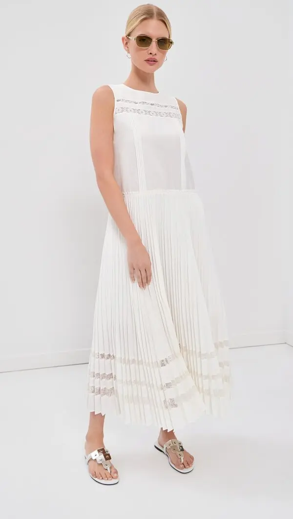 3.1 Phillip Lim Pleated A-line Lace Midi Dress