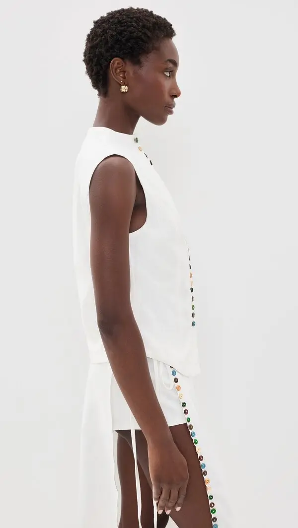 YELLOW THE LABEL Quinn Linen Sleeveless Top