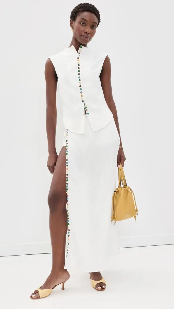 YELLOW THE LABEL Quinn Linen Sleeveless Top