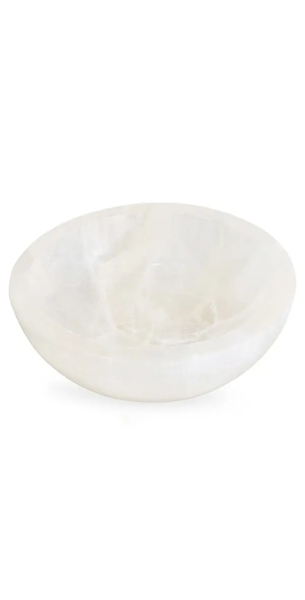 Jia Jia Selenite Round Bowl - Crystal Quartz
