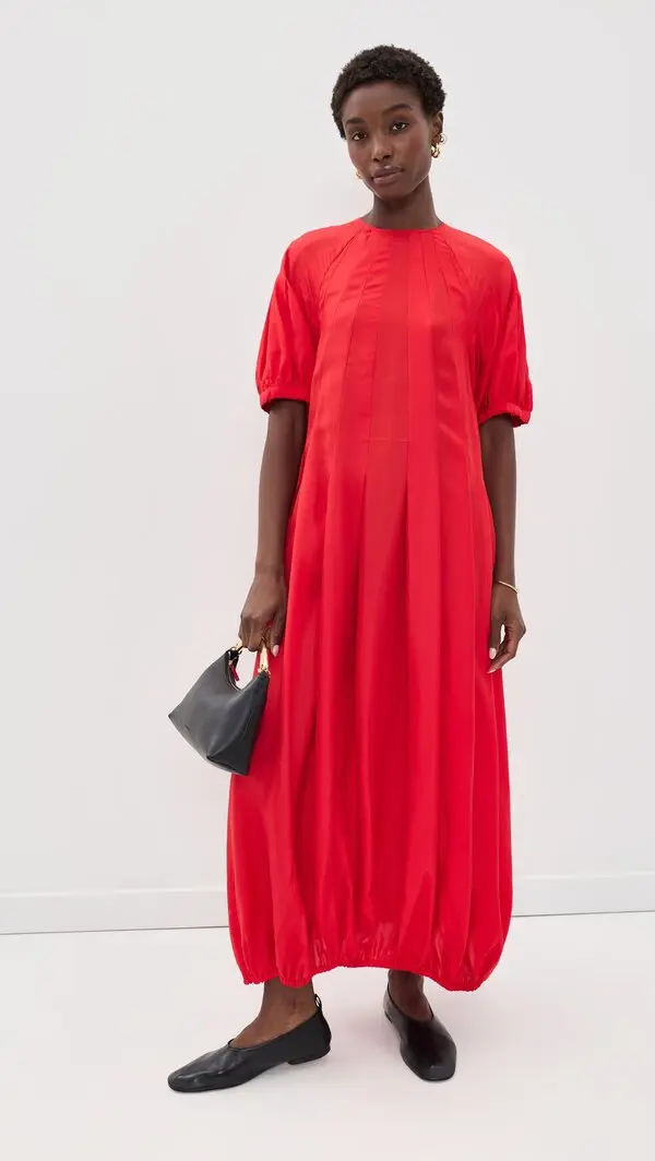 LEE MATHEWS Lily Silk Midi Dress