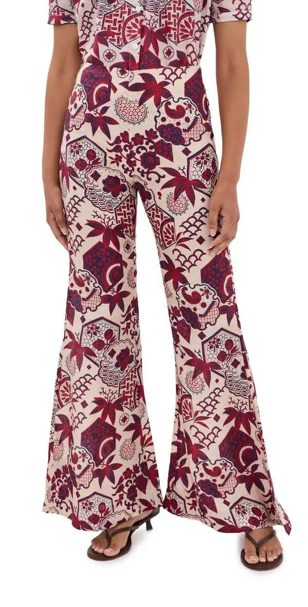 Alix Of Bohemia Farah Crimson Hive Silk Pants