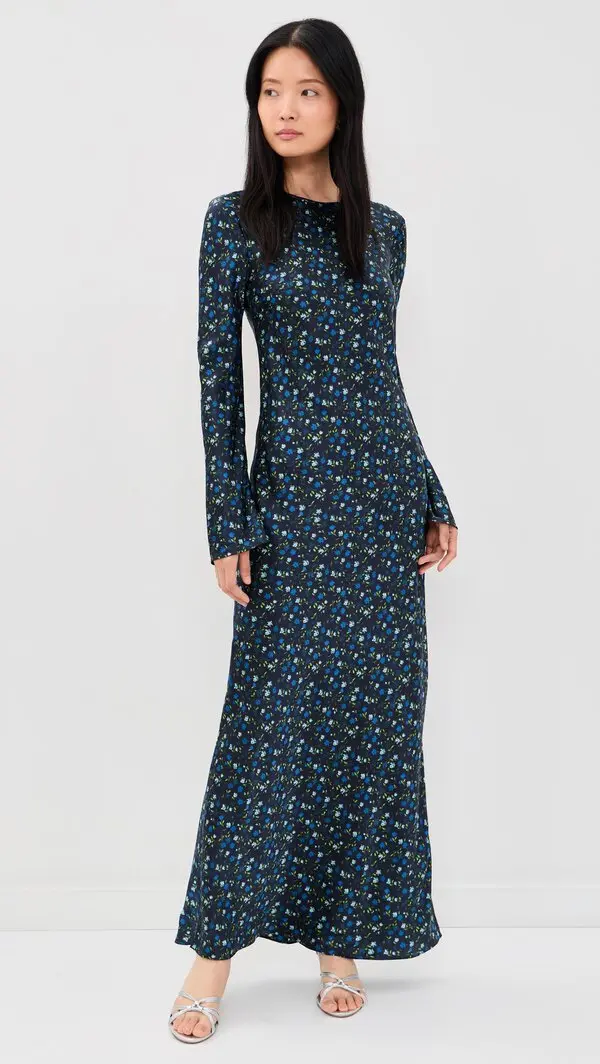 LEE MATHEWS Bella Silk Maxi Dress In Floral Print