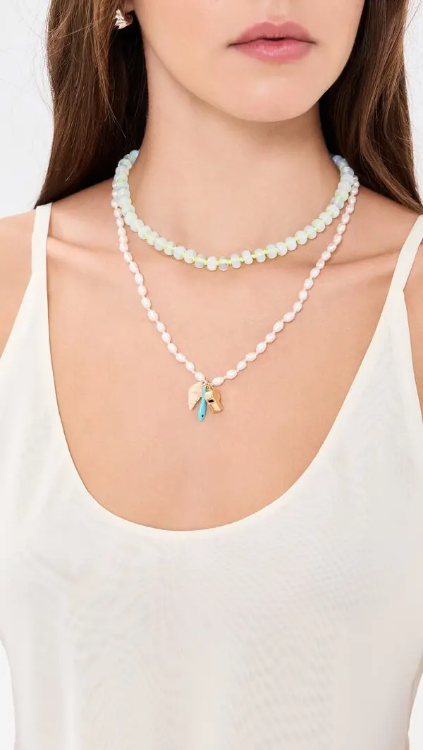 Clare V. Freshwater Pearl Charm Necklace