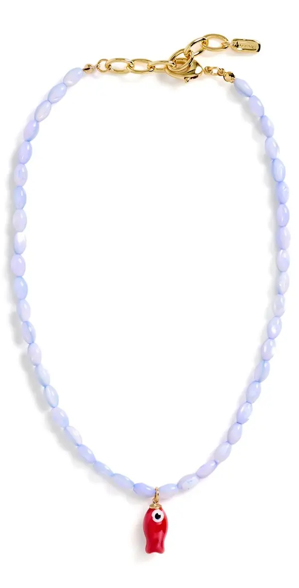 LOGAN TAY Beaded Fish Pendant Necklace