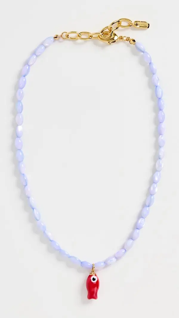 LOGAN TAY Beaded Fish Pendant Necklace