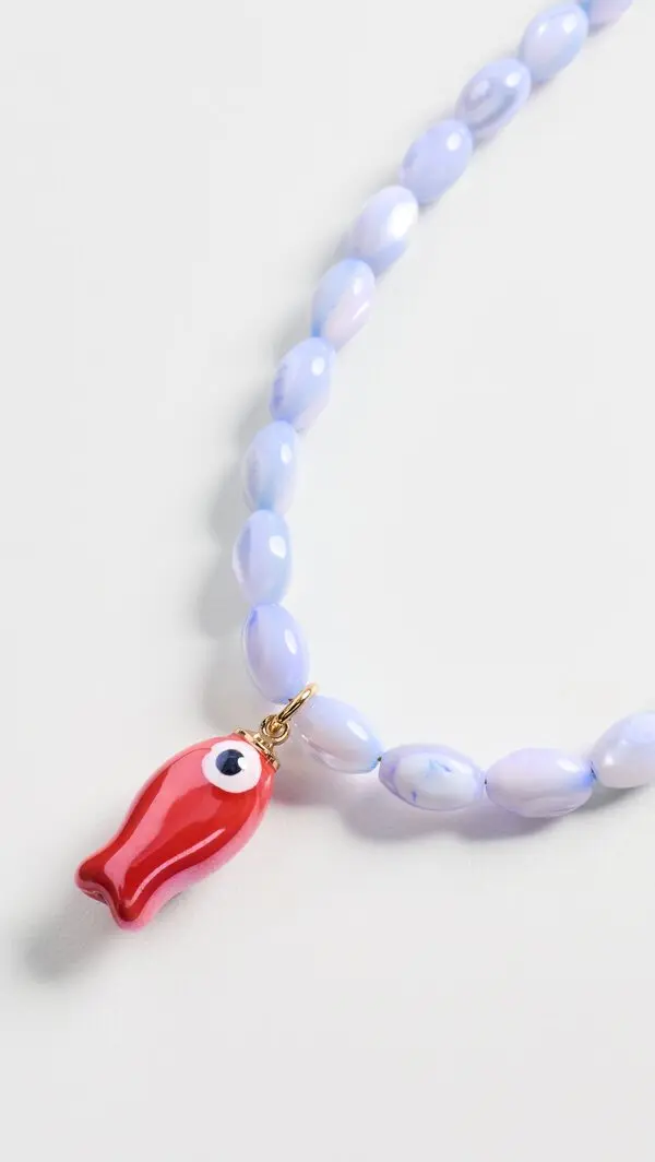 LOGAN TAY Beaded Fish Pendant Necklace