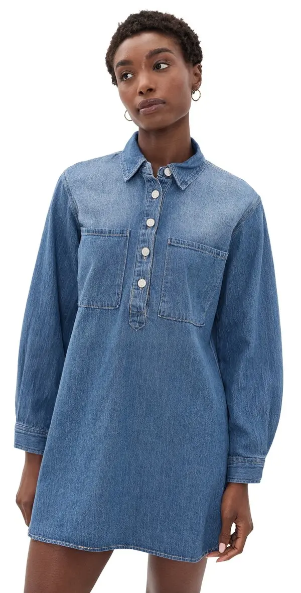 Z Supply Lucie Denim Mini Shirt Dress