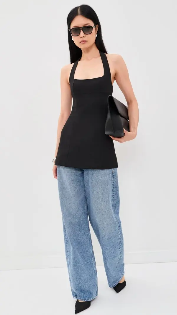 RUNAWAY THE LABEL Sable Halter Tailored Top