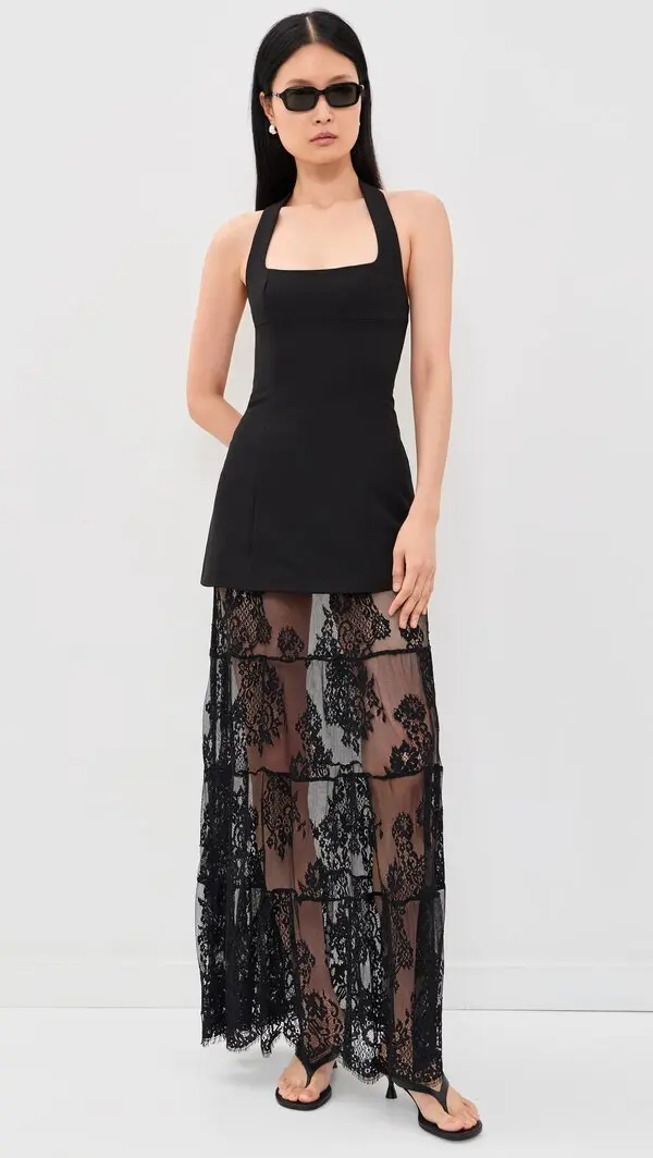 RUNAWAY THE LABEL Tiered Lace Maxi Skirt