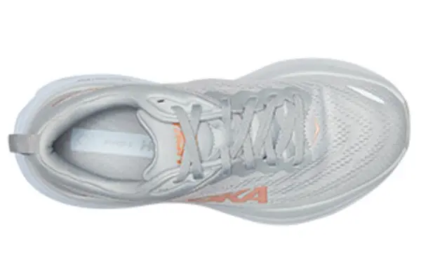 Hoka One One Bondi 8 Wide D Sneaker - Light Grey/orange